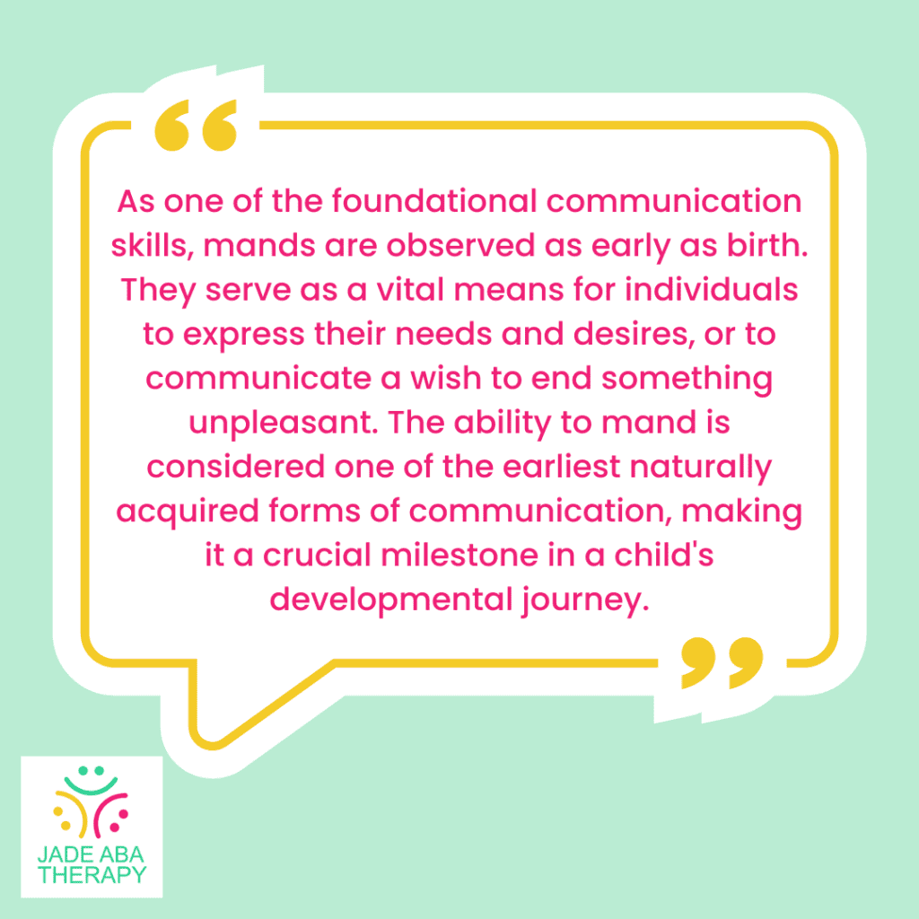 The Importance of Mands in ABA Therapy - JADE ABA