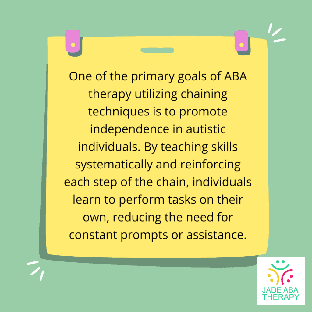 How Chaining Works in ABA Therapy for Autism - JADE ABA